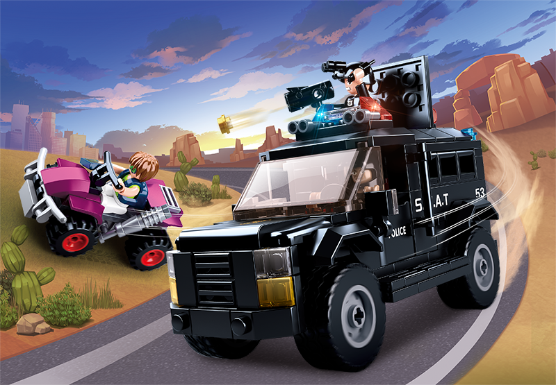 Police 4x4 Swat SUV Police Truck - M38-B0653 | Sluban North America