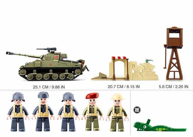 Sluban WWII Sherman Firefly Battle Tank - 790 Pieces - M38-B0713 ...