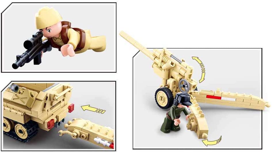 WWII German Half Track Tank with field Cannon - 460 Pieces -M38-B0695 ...