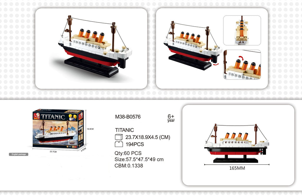 Mini TITANIC Set M38-B0576 (16 CM / 6.5 INCH LONG) | Sluban North America